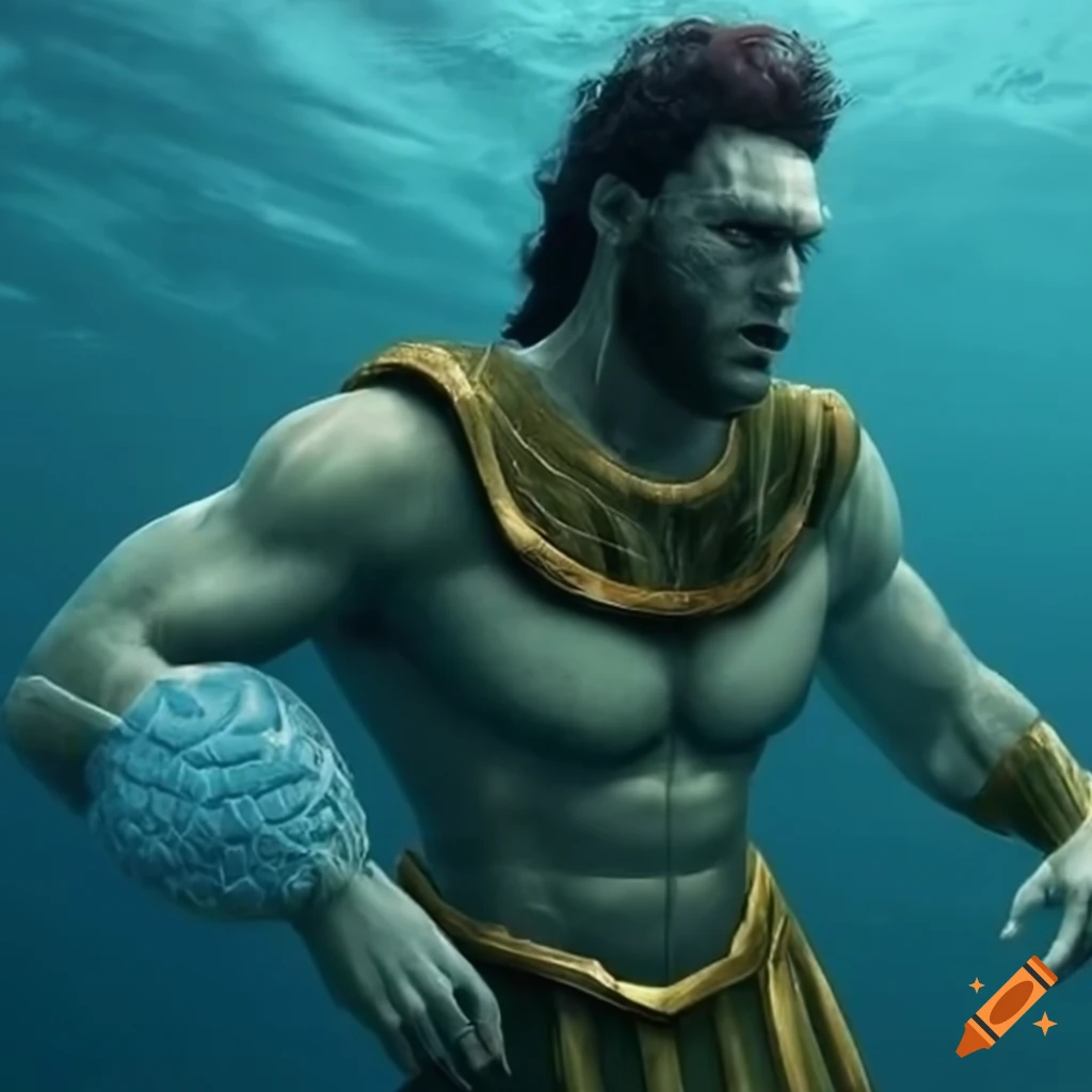 Underwater humans in ancient Greek style armor like Aquaman on Craiyon