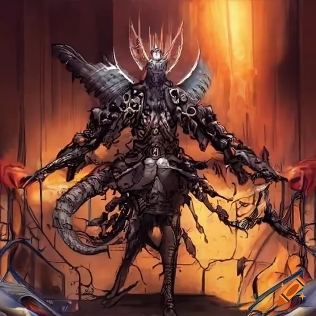 Artistic interpretation inspired by Bosch with a machine god theme on ...