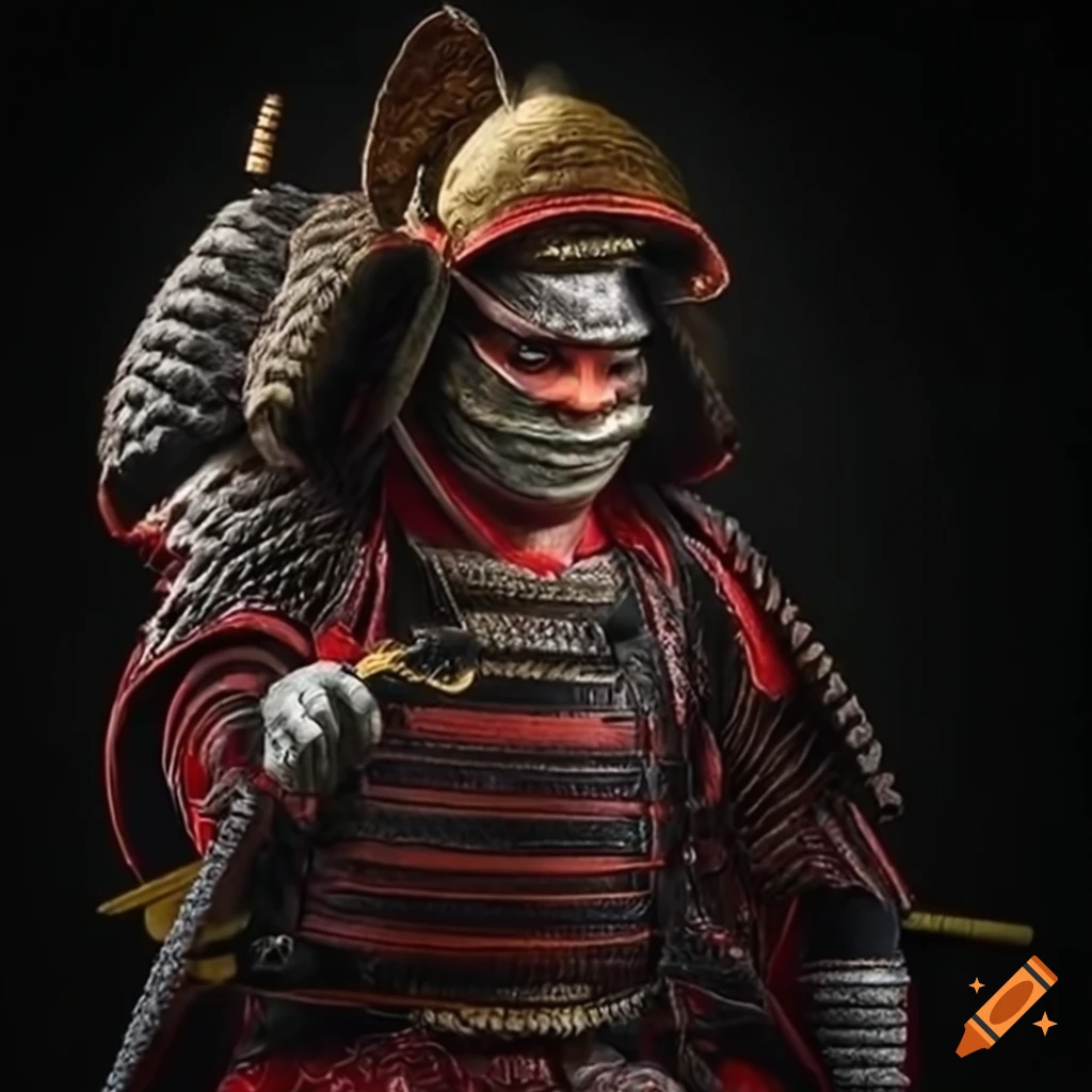Shrek reimagined as a Japanese samurai warrior holding a katana on Craiyon
