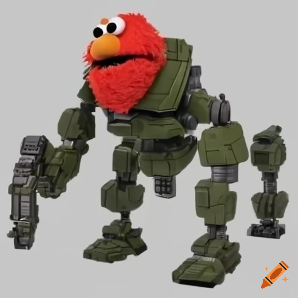 Elmo mech robot design on Craiyon