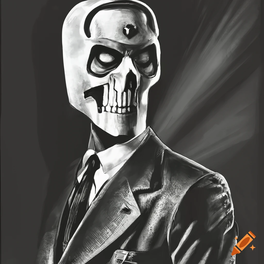 Dieselpunk Phantom of the Opera in a Black Velvet Suit and Punisher ...