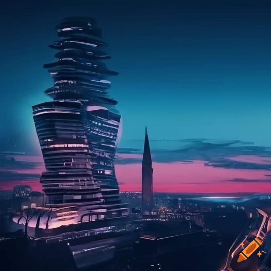 Exploring a futuristic city with sleek nordic designs on Craiyon