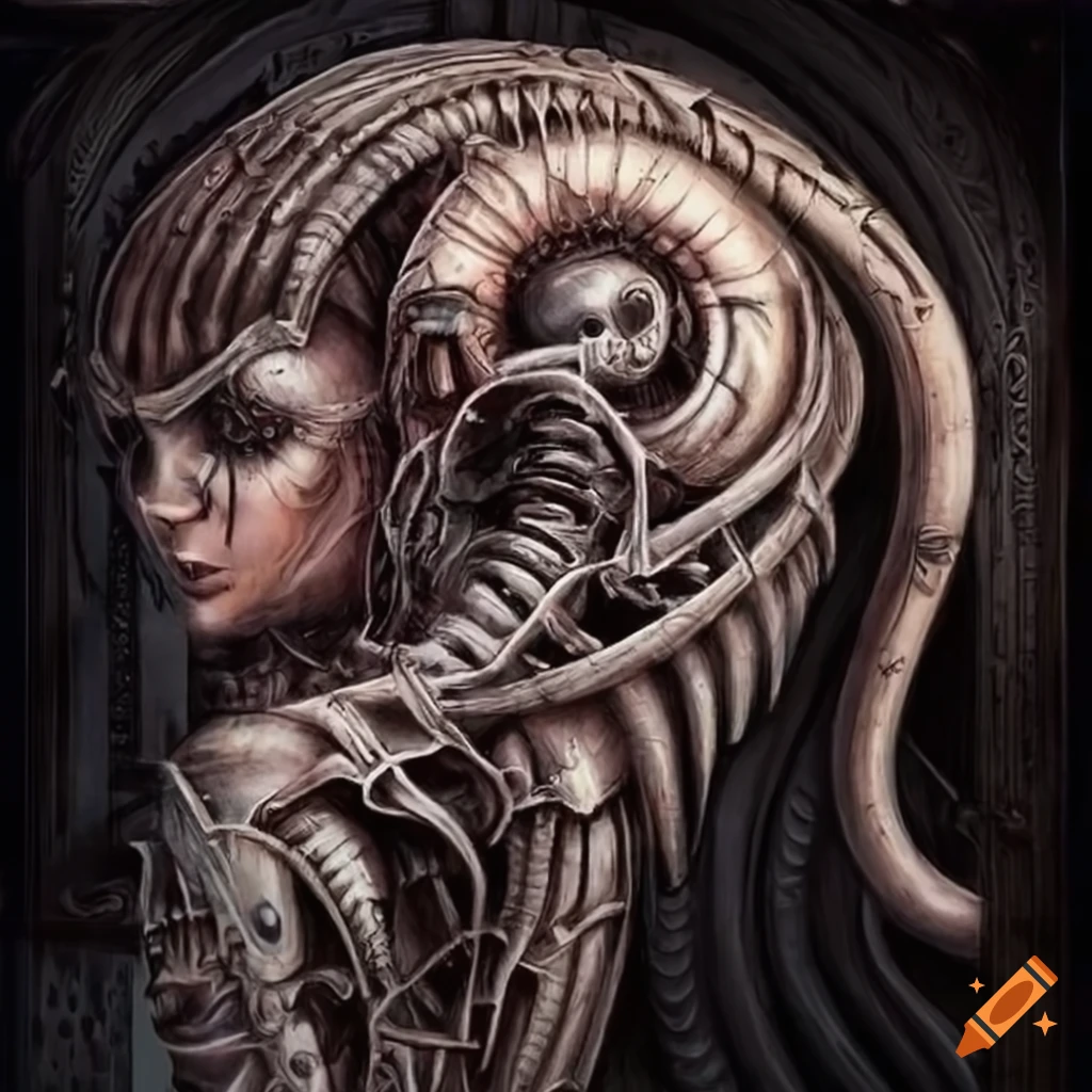 Biomechanical angel artwork by giger on Craiyon