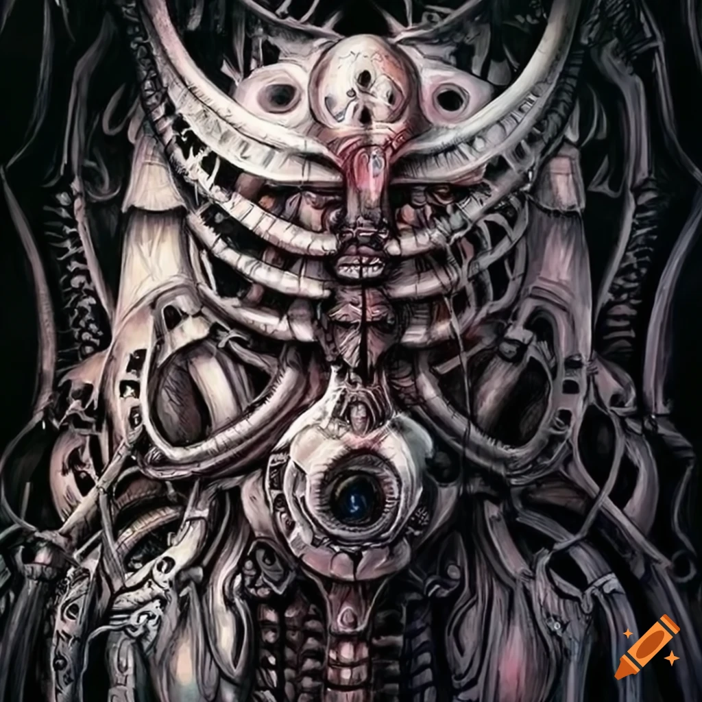 Biomechanical angel artwork by giger on Craiyon