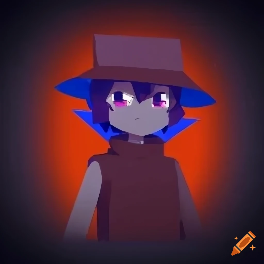 Anime style fanart of Niko from Oneshot videogame with geometric shapes ...