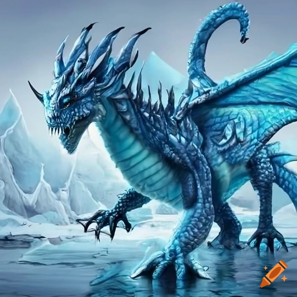 Ice dragons on Craiyon