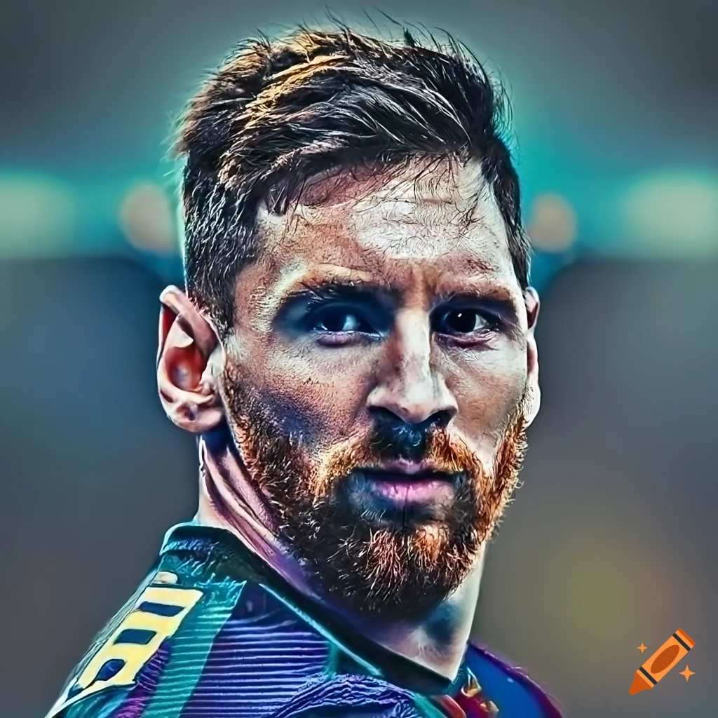 Symmetrical portrait of lionel messi in cinematic lighting on Craiyon