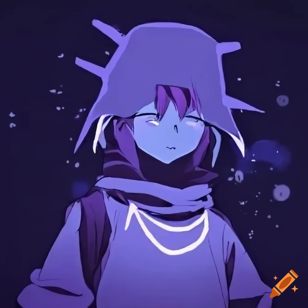 Anime art of Niko investigating a graffitied industrial site at night ...