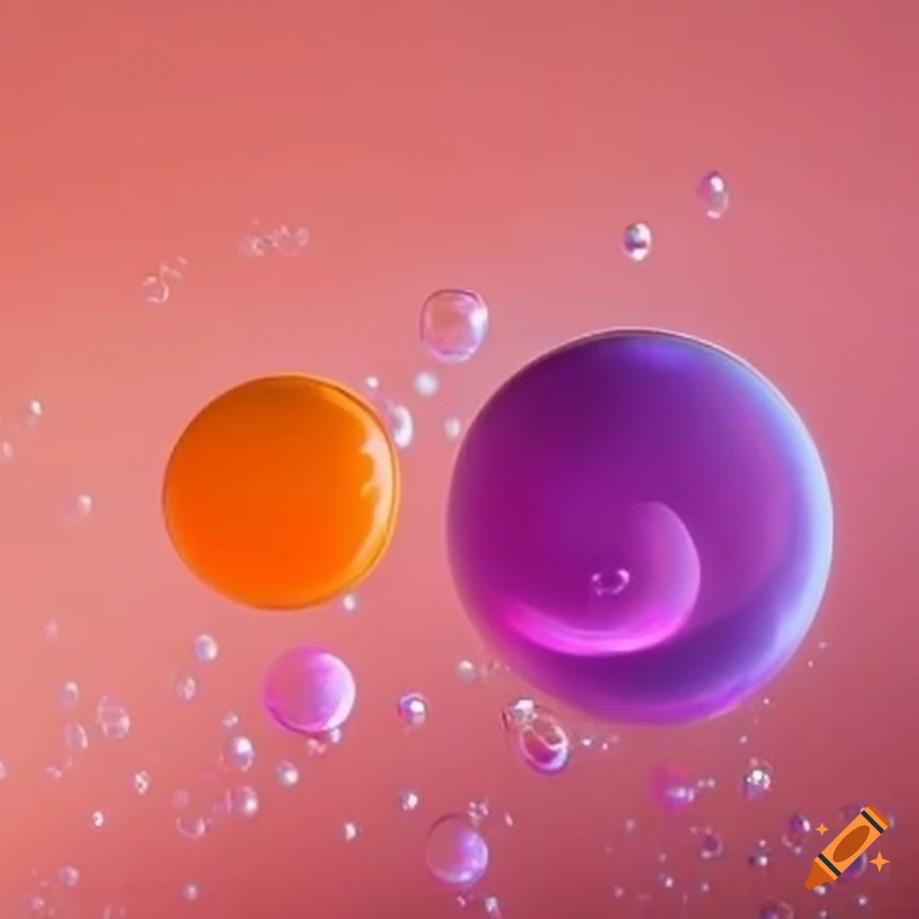 Pink and orange bubbles dancing in a whimsical world on Craiyon