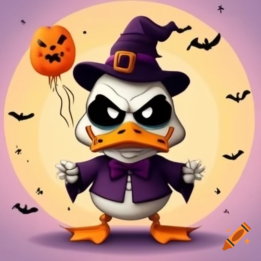 Angry witch duck for Halloween on Craiyon