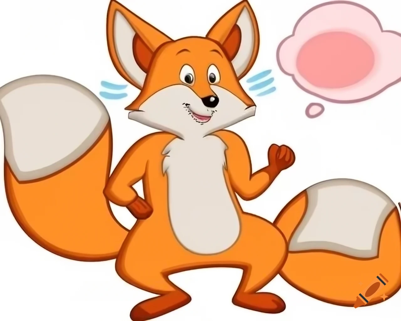 Animated cartoon fox character from PBS Kids on Craiyon