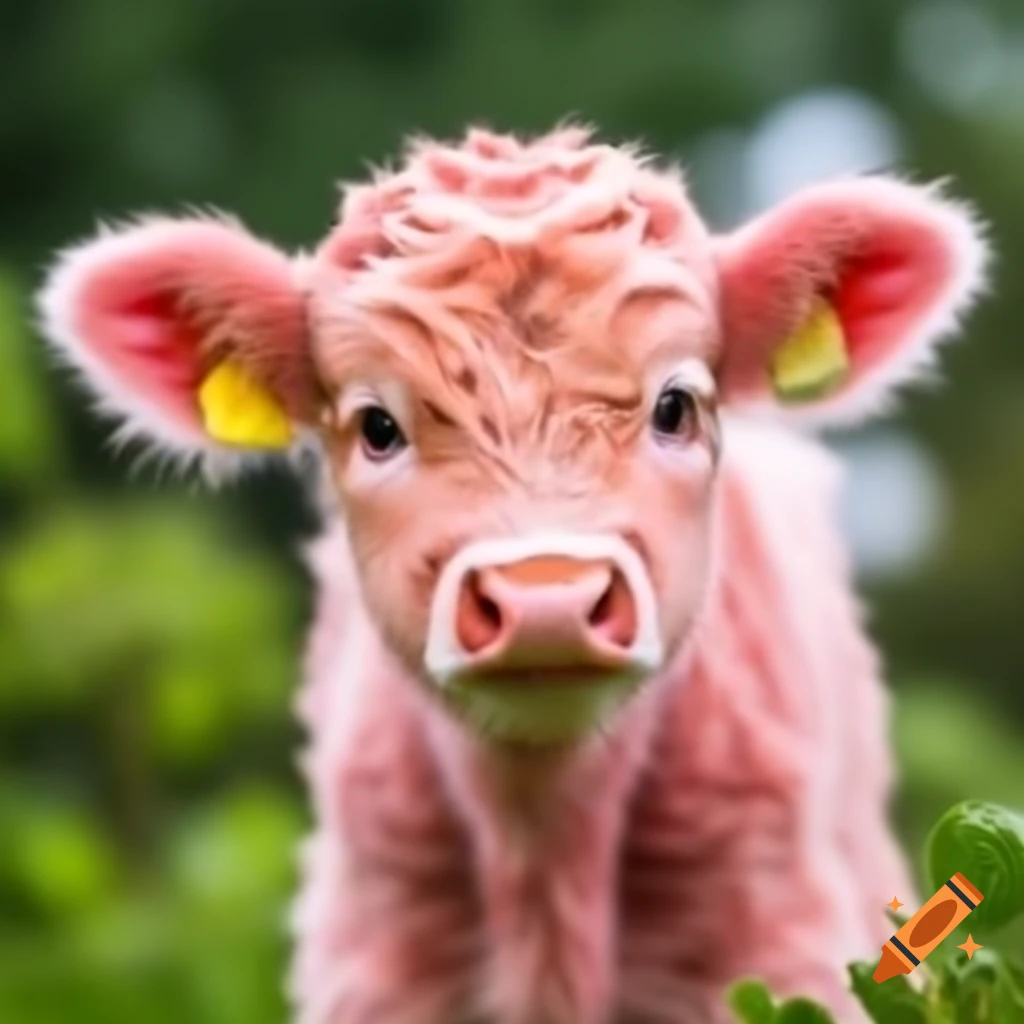 Fluffy calf named strawberry on Craiyon