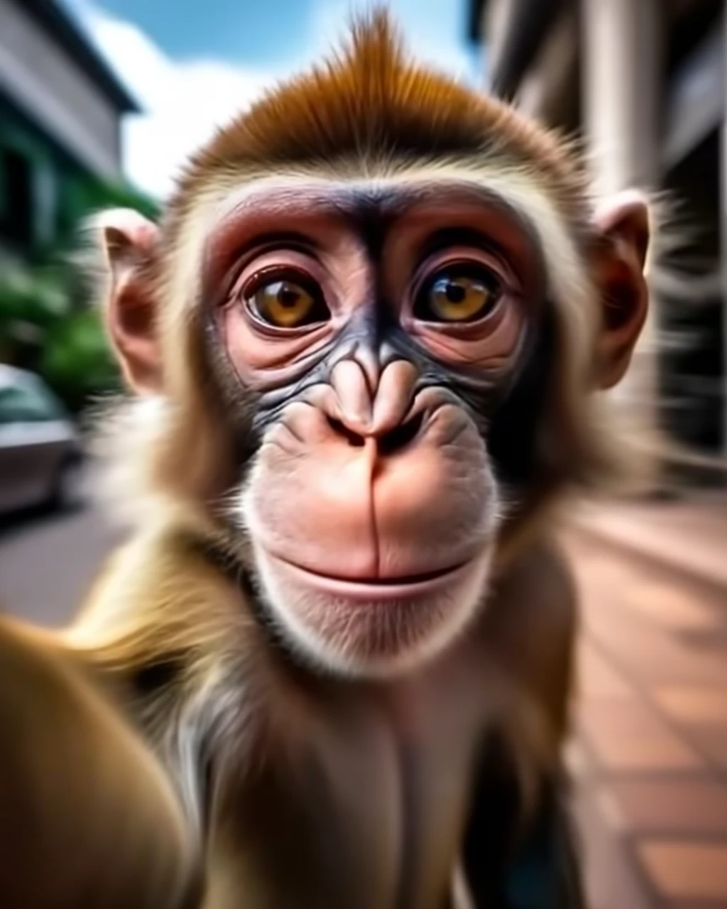 Monkey taking a selfie on Craiyon