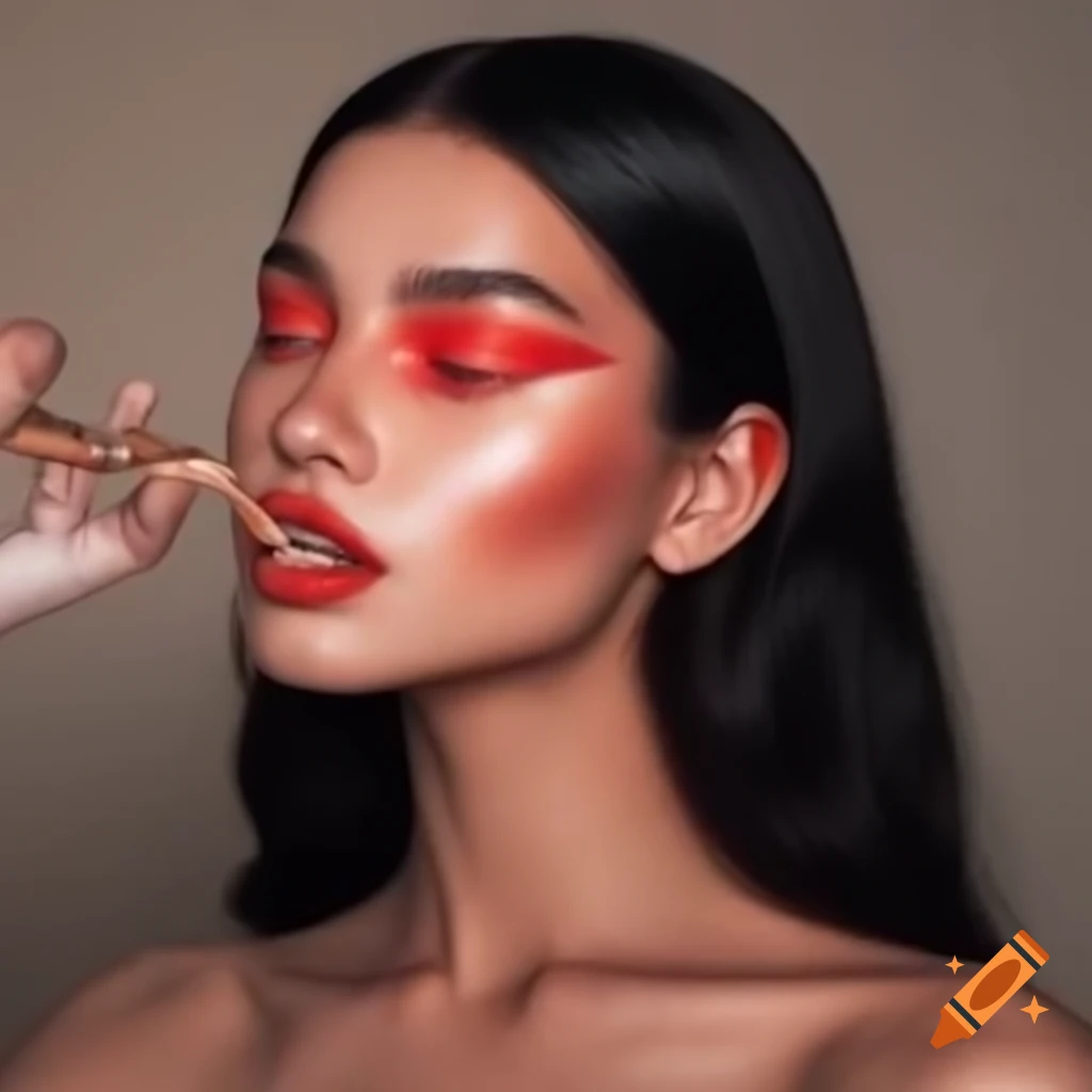 Full-body front view of stylish female model on Craiyon