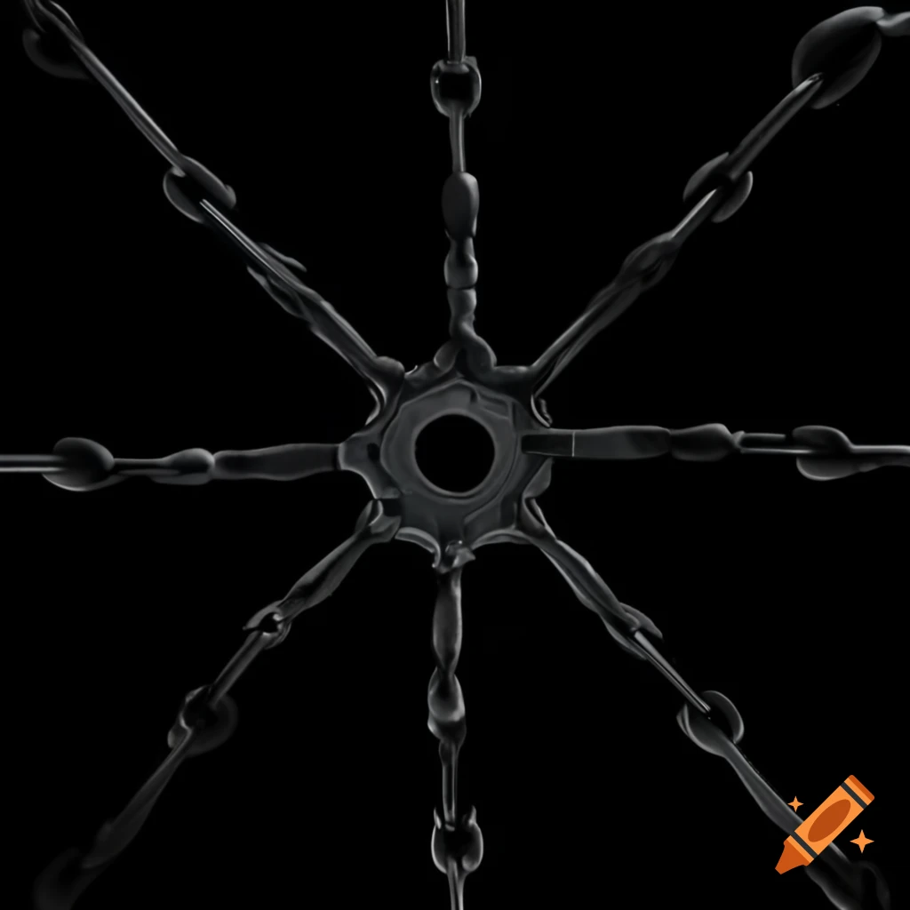 Metal chain mandala design in woodcut style on Craiyon