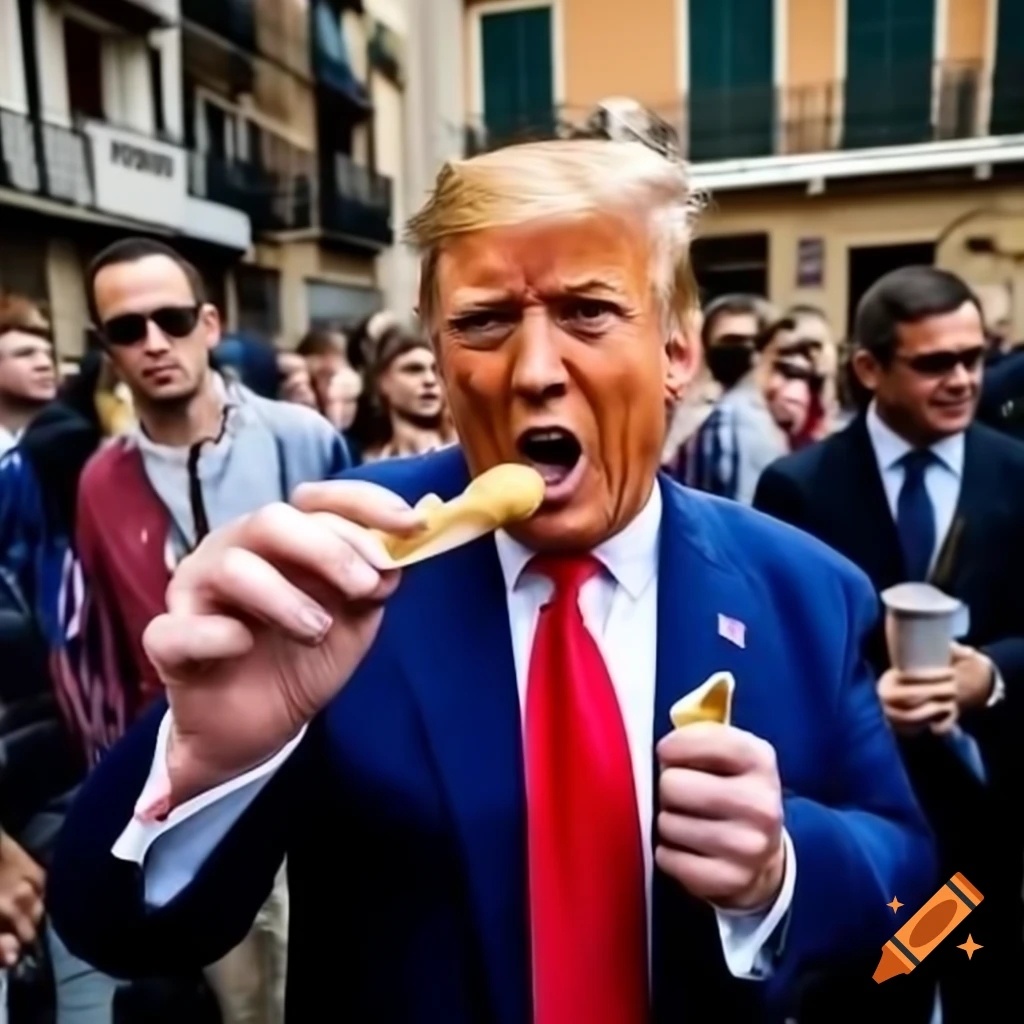 Donald Trump enjoying ice cream in Girona on Craiyon
