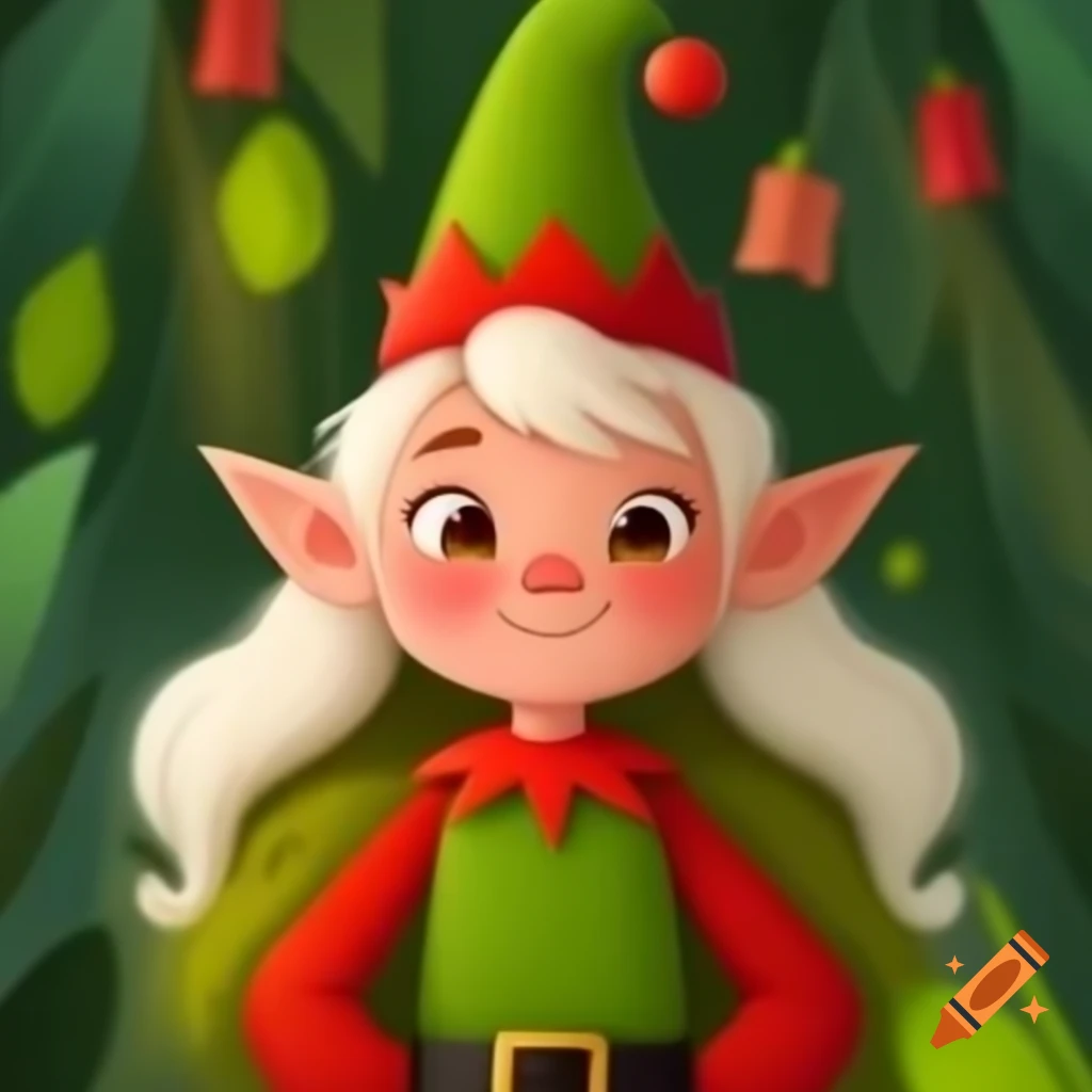 Cute elf face illustration on Craiyon