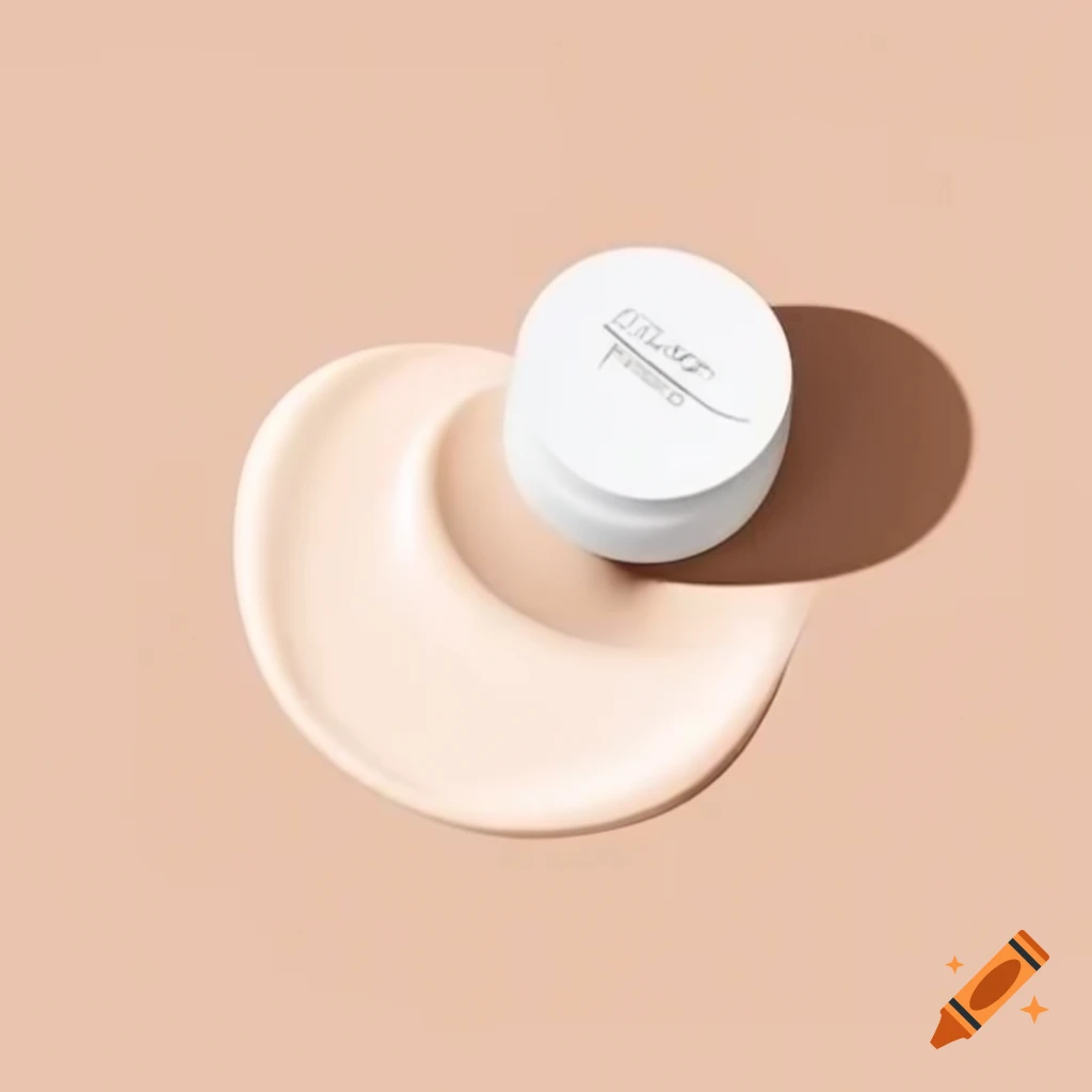 Cosmetic design featuring swirls of cream and matte powder on Craiyon