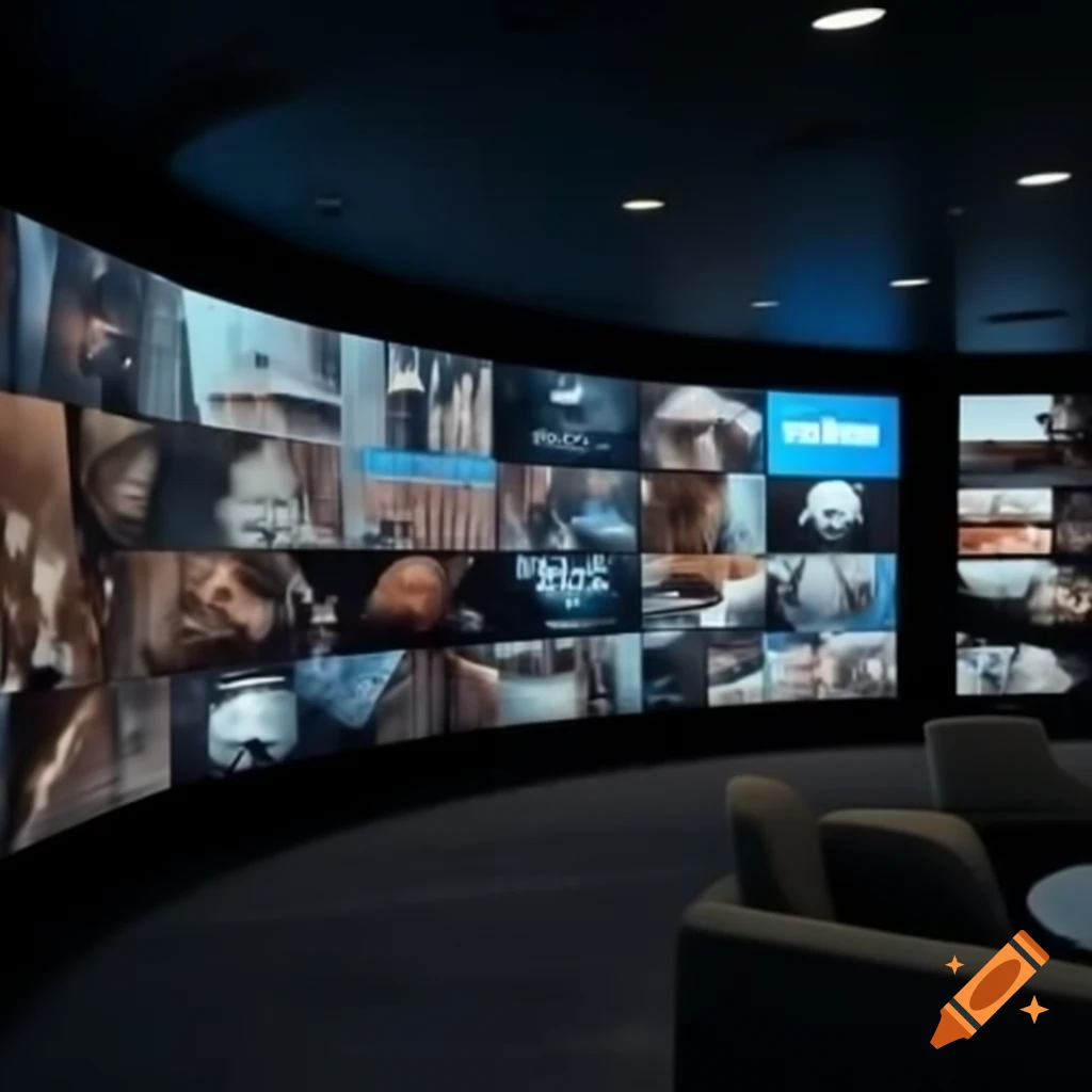 Built-in fully cinematic screen wall design on Craiyon