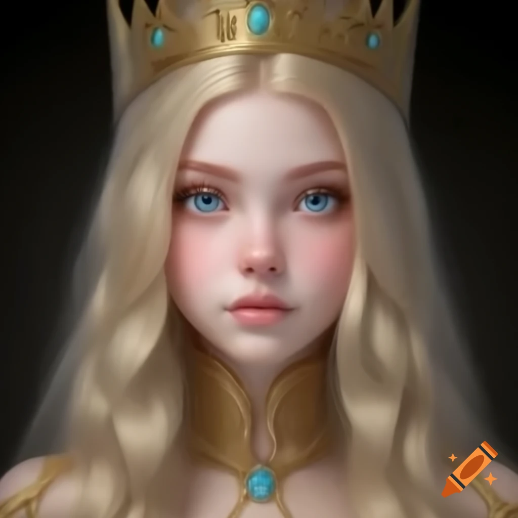 Photorealistic depiction of a young blonde princess on Craiyon