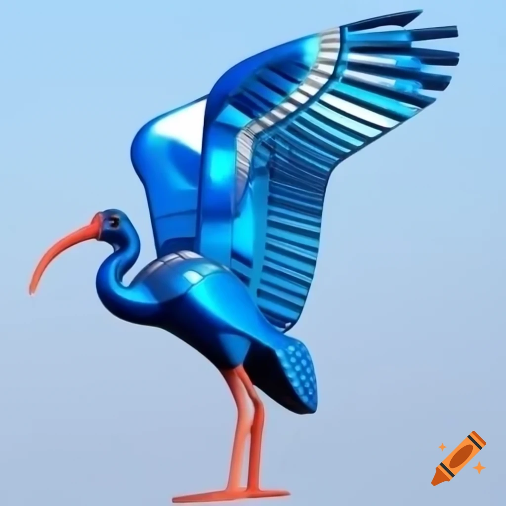 Blue metallic ibis zord Thoth from Egyptian Power Ranger series on Craiyon