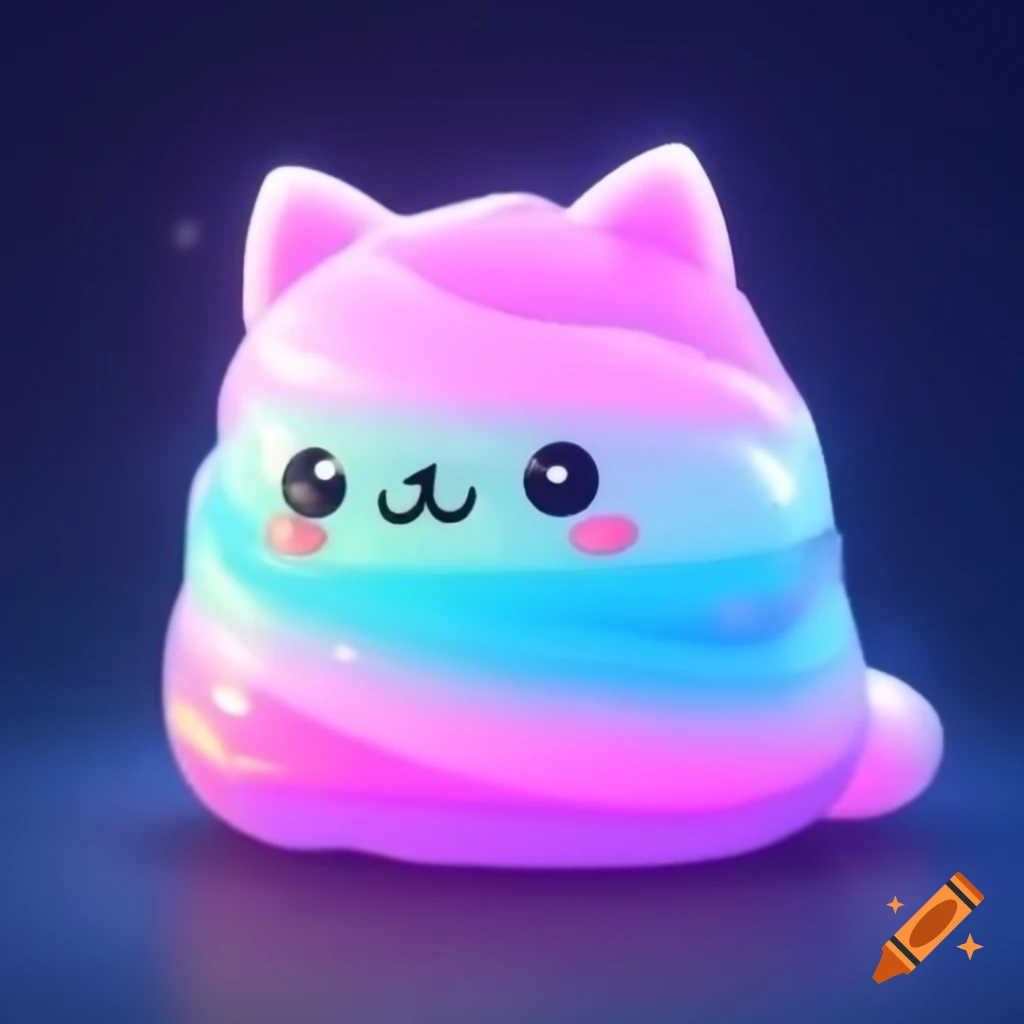 Cute anthro furry slime dog with rainbow crystal fur on Craiyon