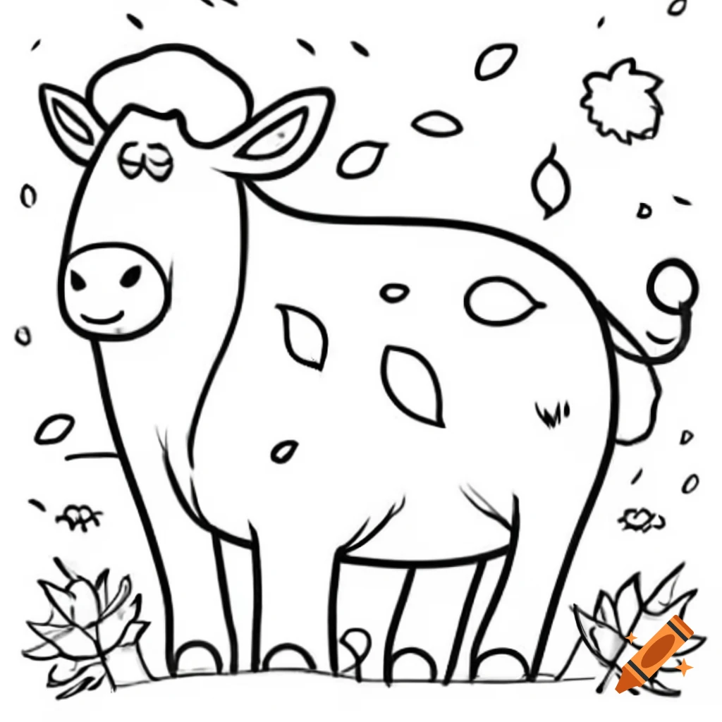 Easy autumn animal coloring page on Craiyon