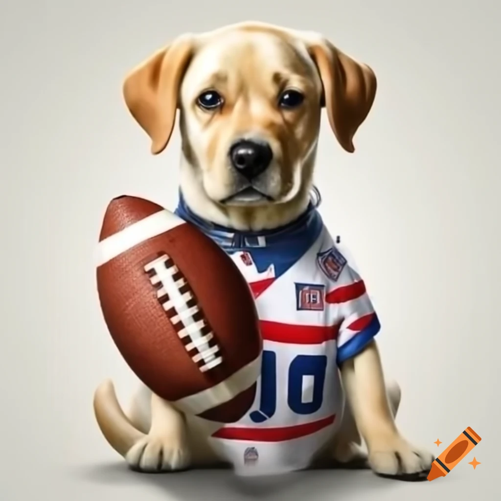 Labrador retriever in football jersey featuring logo, digital art on ...