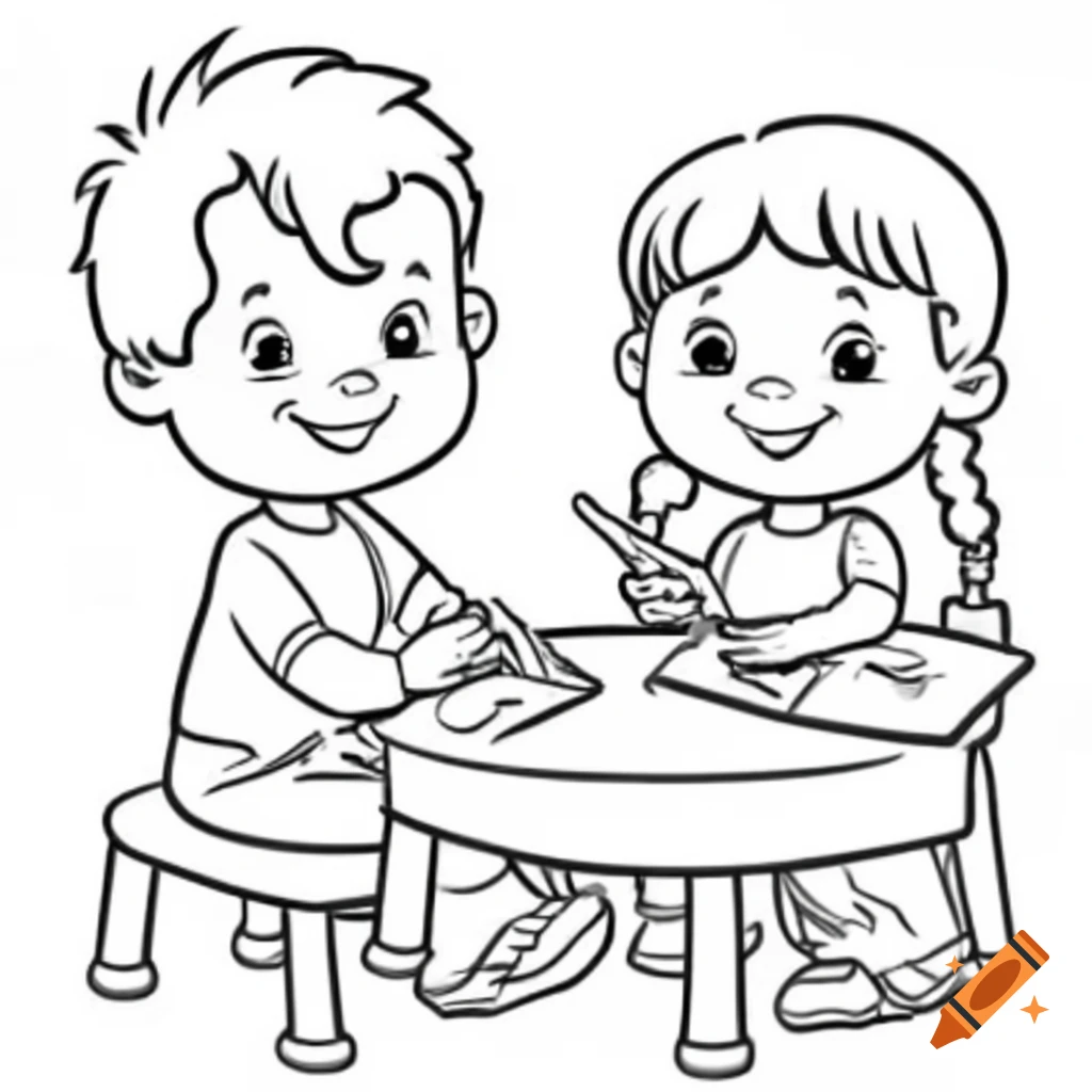 Back to school coloring activity for preschool on Craiyon