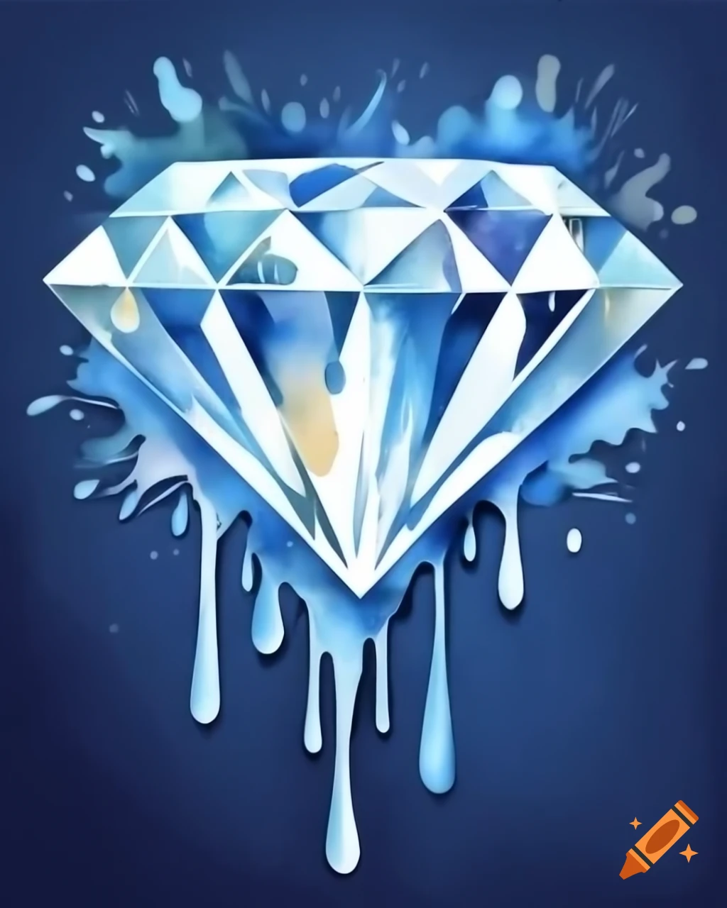 Dripping diamond design at 120 dpi resolution on Craiyon
