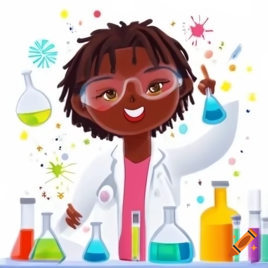 Black female scientist with dreadlocks examining volatile oils in ...