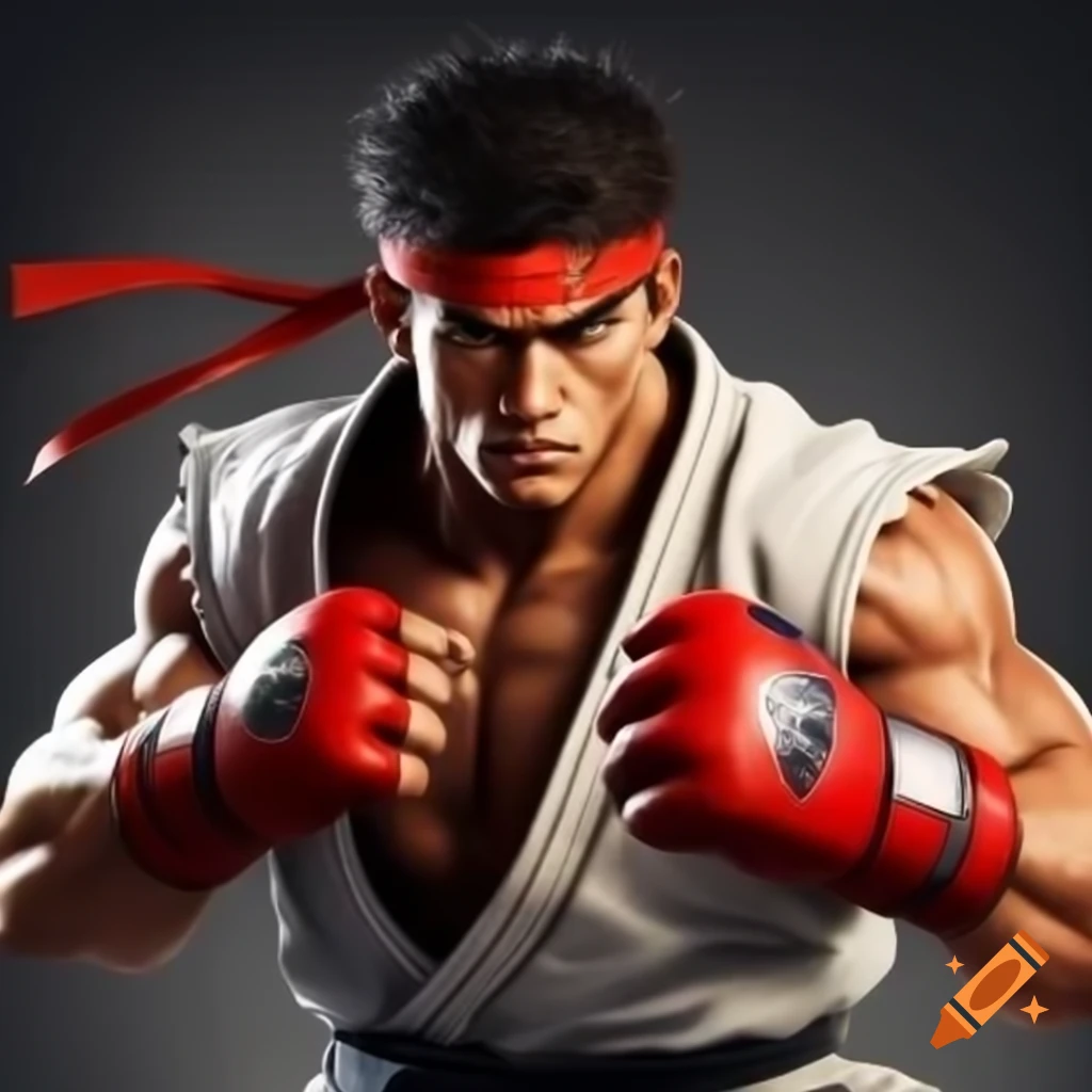 Ryu character from street fighter video game on Craiyon