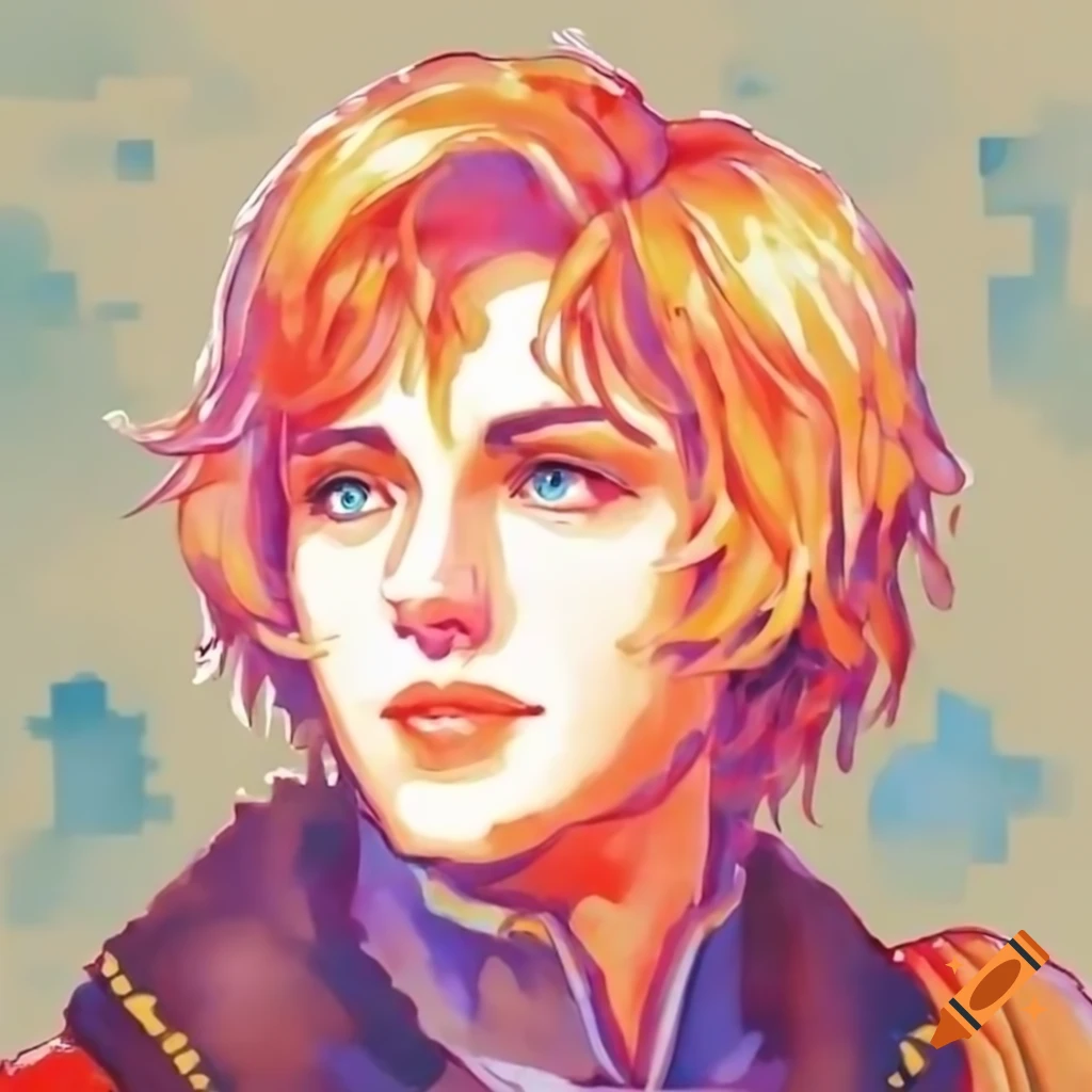 Retro oil painting in impressionist style, pixel art inspired by fire ...