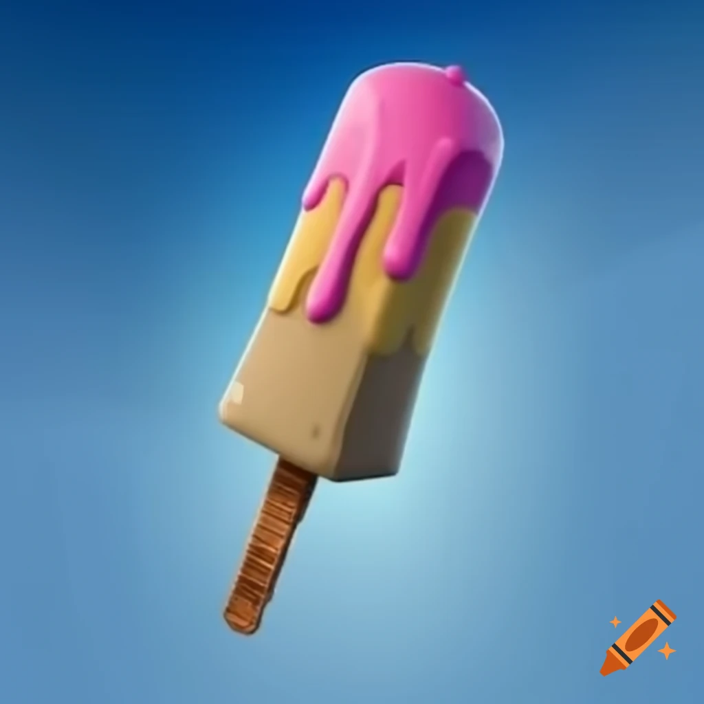 Ice cream-themed pickaxe from Fortnite game on Craiyon