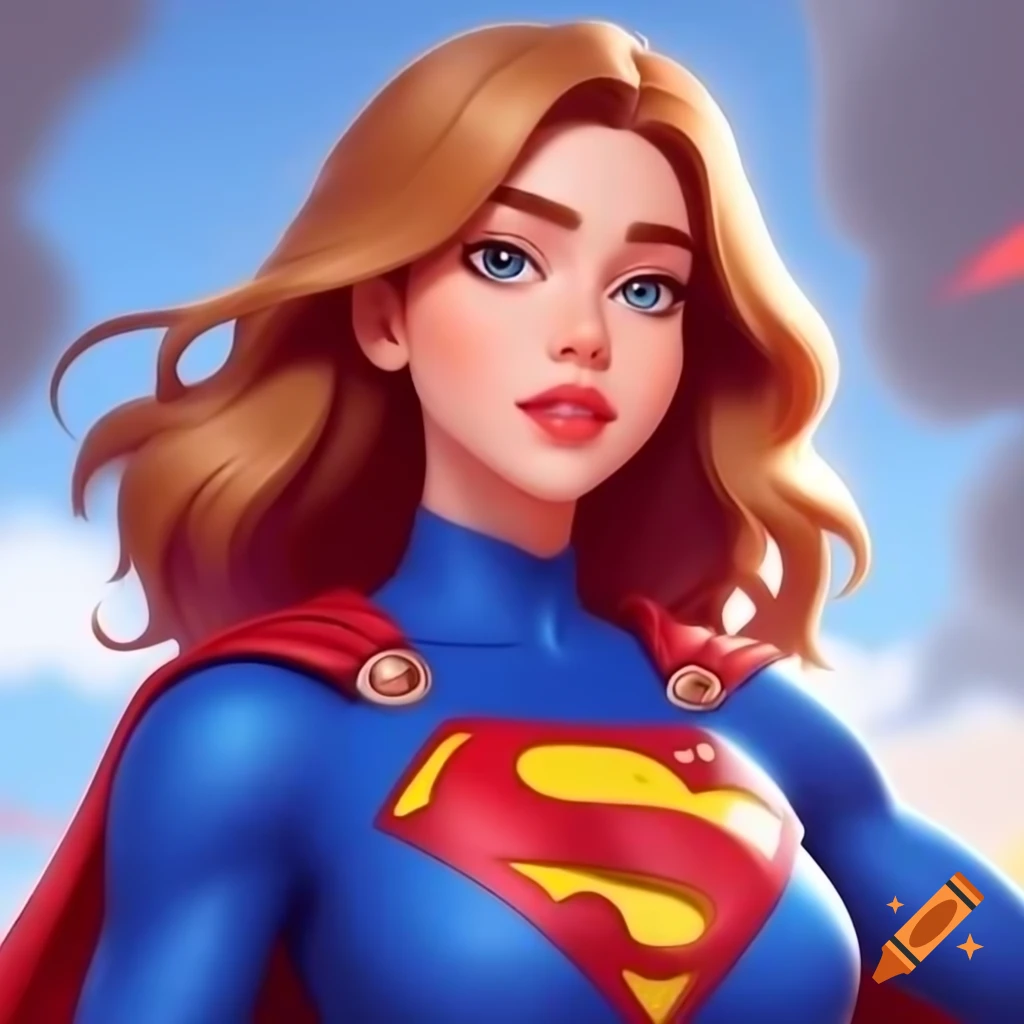 Powerful superwoman character illustration on Craiyon