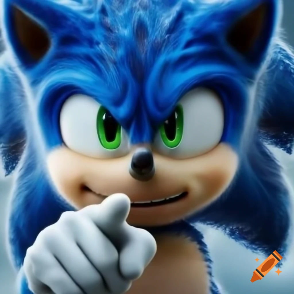 Sonic the Hedgehog character pointing on Craiyon
