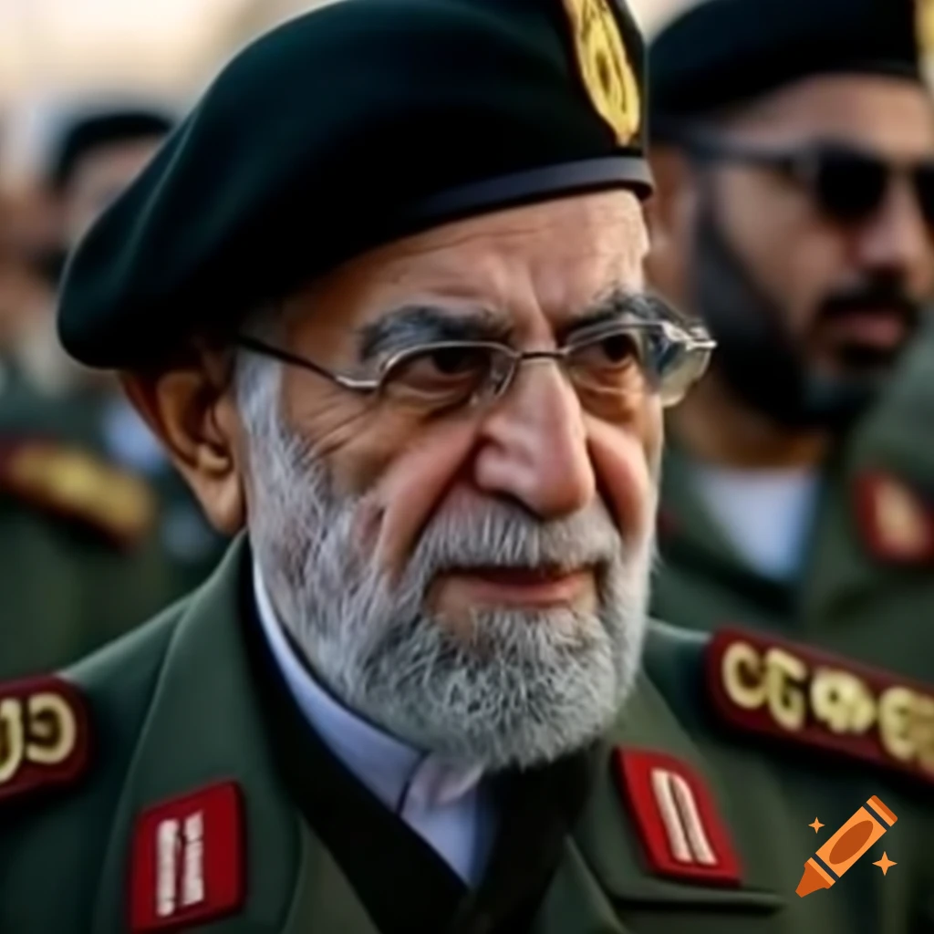 Khamenei wearing military attire on Craiyon