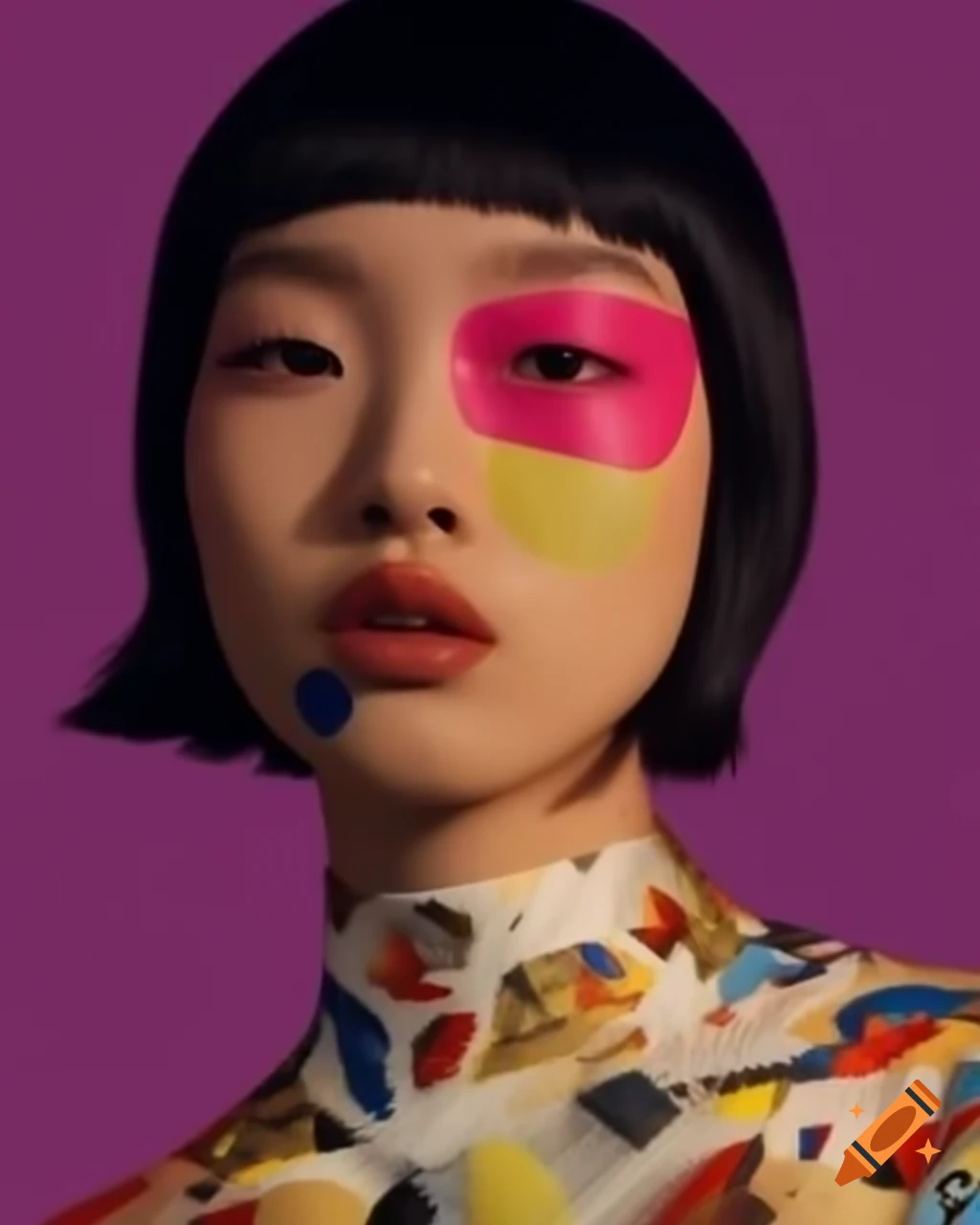 Vibrant pop photography collage with diverse elements on Craiyon