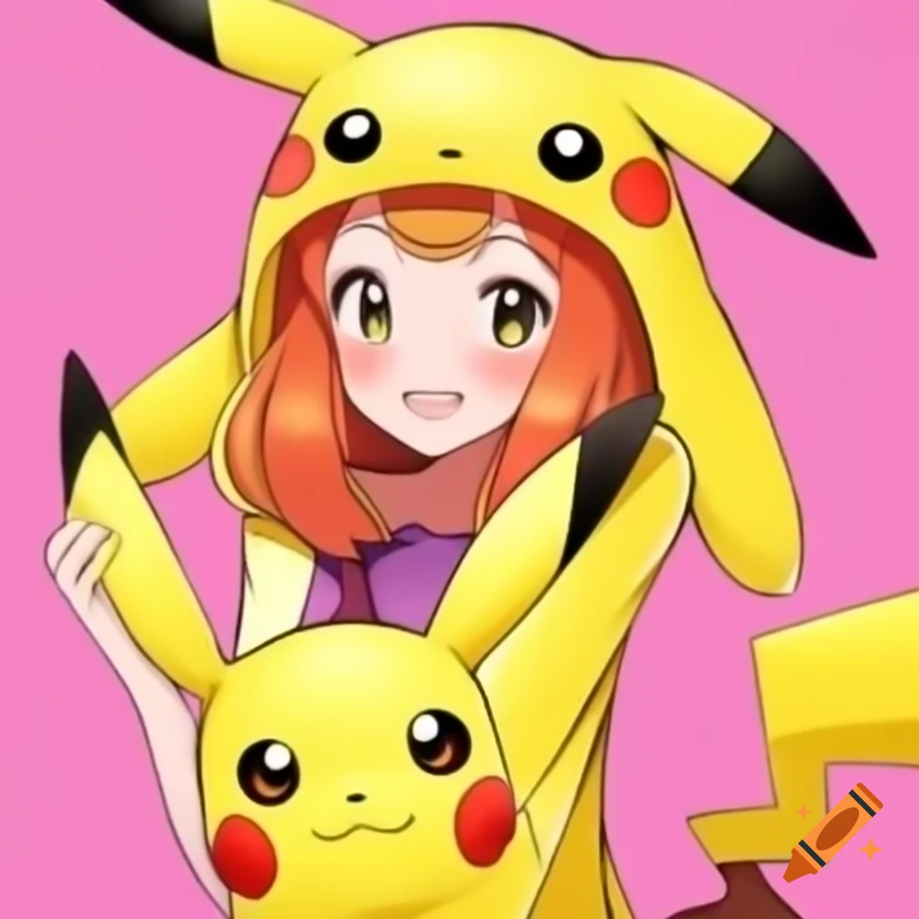 Anime girl in Pikachu costume on Craiyon