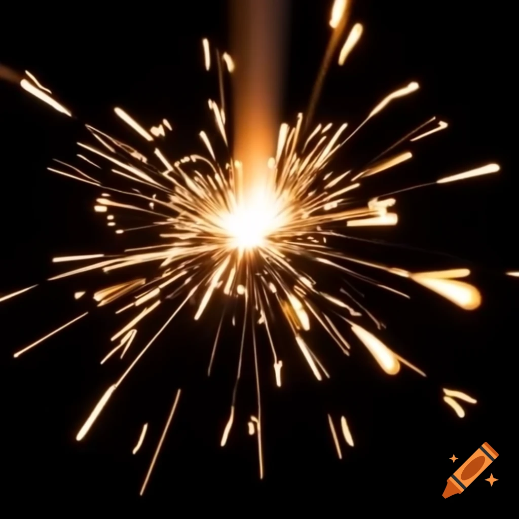 Sparks flying in dynamic motion on Craiyon