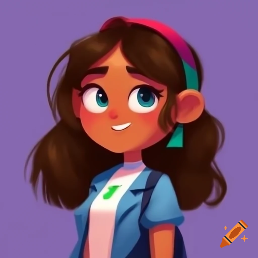 Italian female student avatar in cartoon style on Craiyon