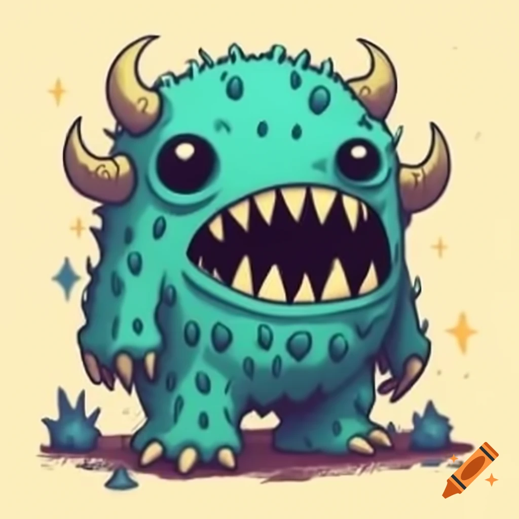 Illustration of a monster on Craiyon