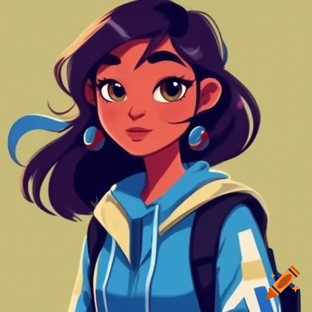 Italian female student cartoon avatar art on Craiyon