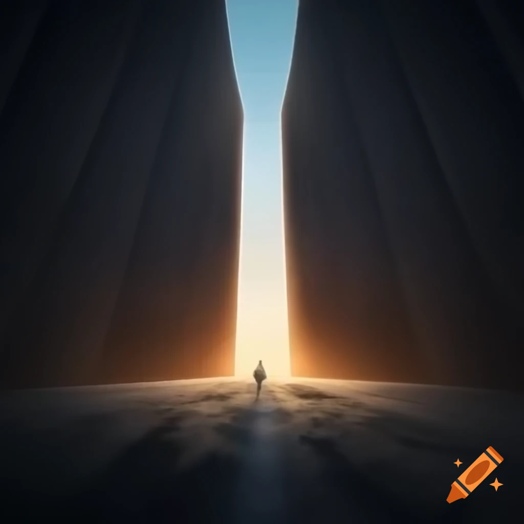 Epic gates opening to bright light on Craiyon