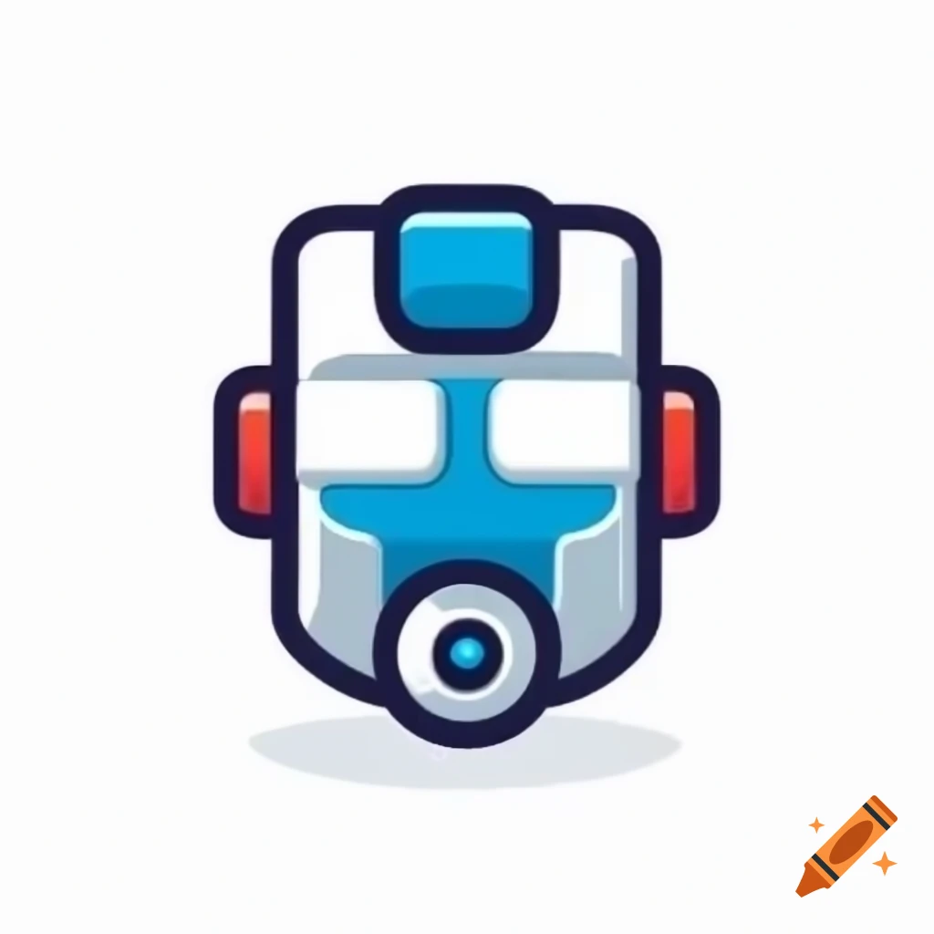 Cartoon-style robot logo on Craiyon