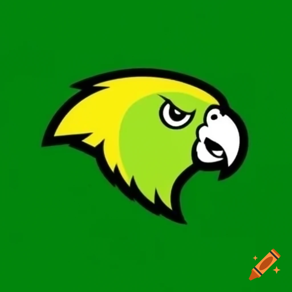 Football sports team logo featuring a green parrot on Craiyon