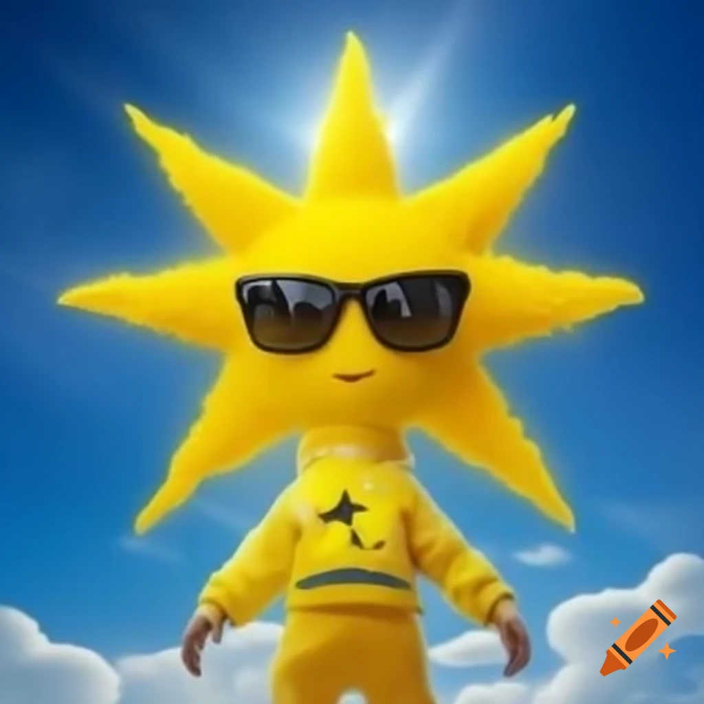 Bipolar bear rapper in star costume with wings, against bright yellow ...