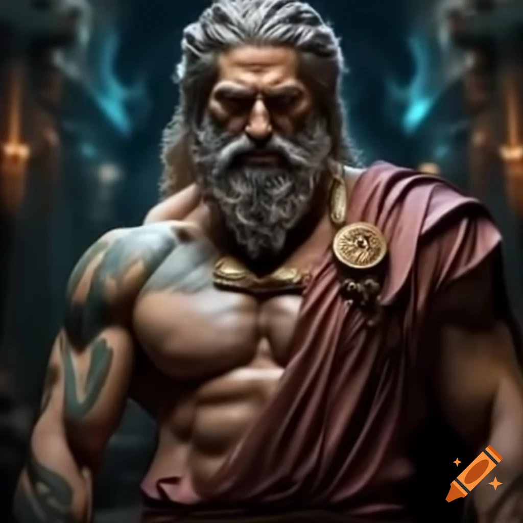 Zeus depicted using a tattoo gun on Craiyon