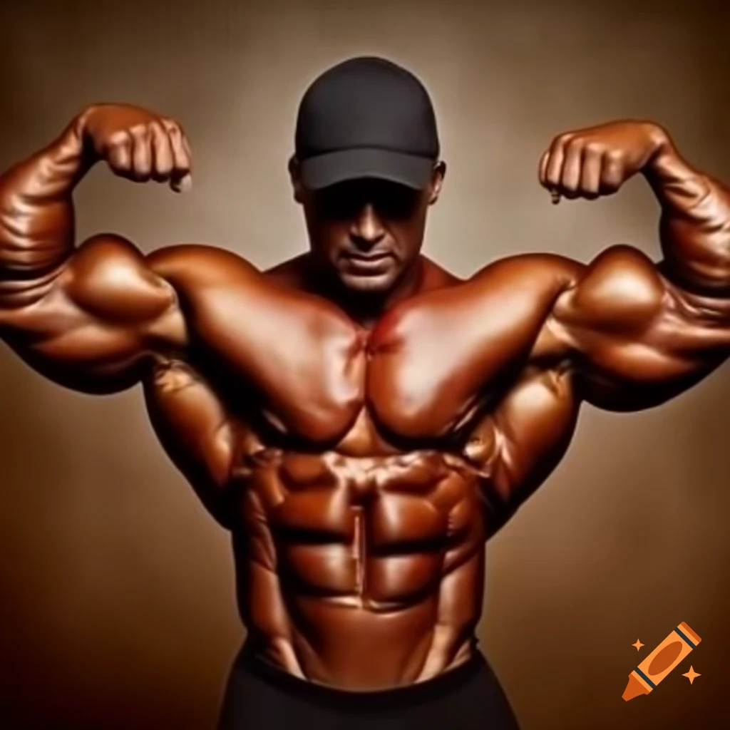 Tall bodybuilder standing with muscular physique on Craiyon