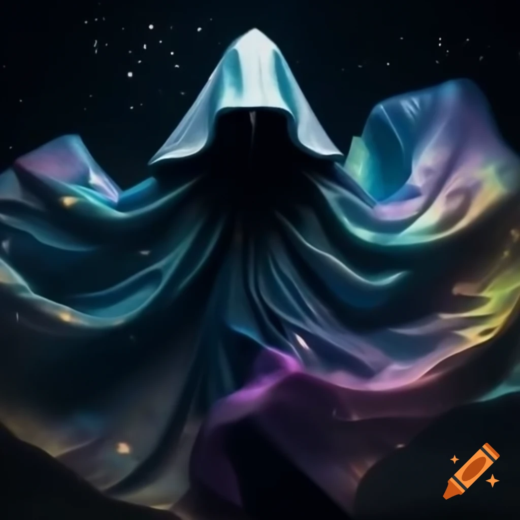 Iridescent cloak with shifting colors and shimmering patterns on Craiyon